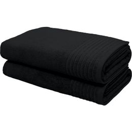 Saunatuch OTTO HOME "Sanremo Premium, Premium Handt&uuml;cher, 600 gr/m&sup2;, 80x200cm", schwarz, B:80cm L:200cm, Frottier, Obermaterial: 100% Baumwolle, Handt&uuml;cher, Bord&uuml;re, einfarbig, flauschig, weich, dicke Qualit&auml;t, 5 Jahre Garantie