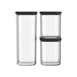 Vorratsdose Mepal "Vorratsdosen Modula 3er Set", schwarz, Kunststoff, Lebensmittelaufbewahrungsbeh&auml;lter, Vorratsdose