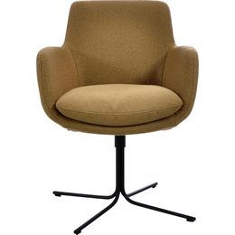 K+w Komfort & Wohnen Esszimmerstuhl K+W KOMFORT & WOHNEN "Pego Drehstuhl", beige (sand 35), B:59cm H:84cm T:65cm, St&uuml;hle, Esszimmerstuhl, filigranem 4-Fu&szlig;-Gestell in schwarz