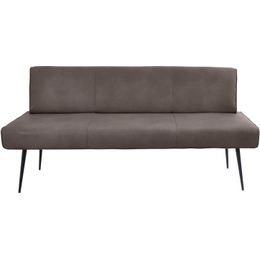 K+w Komfort & Wohnen Essbank K+W KOMFORT & WOHNEN "Giacomo I Polsterbank", braun (sattel, schwarz), B:177cm H:87cm T:62cm, Sitzb&auml;nke, Essbank, Metallf&uuml;sse in schwarz, wahlweise in der Breite 200cm oder 177cm