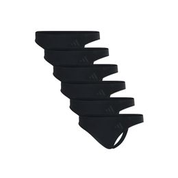 String adidas originals "String Sport Active Seamless Thongs 6P 6er Pack", Damen, Gr. L, schwarz, Obermaterial: 87% Polyamid PA. 13% Elasthan EL., Unterhosen String
