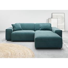 Ecksofa Home Affaire "Glimminge L-Form auch in Breitcord, Feincord + Easy care-Bezug", blau (petrol), B:234cm H:71cm T:191cm, 12% Polyacryl, 88% Polyester, Sofas, Ecksofa, Breite 234, Zierkissen