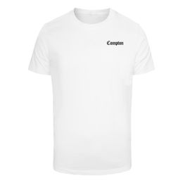 T-Shirt MisterTee "MisterTee Herren Compton EMB Tee", Jungen, Gr. XL, wei&szlig;, 100% Baumwolle, normal, Rundhals, Shirts T-Shirt