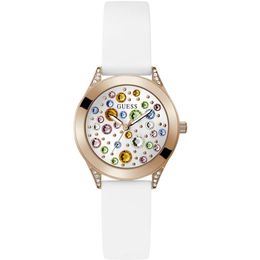 Quarzuhr Guess "MINI WONDERLUST", wei&szlig;, Armbanduhren, Damen, Quarzuhr, Armbanduhr, Damenuhr