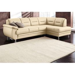 Sit & More Ecksofa SIT & MORE "Mailand L-Form, B: 250 cm", wei&szlig; (altwei&szlig;), B:250cm H:85cm T:164cm, Luxus-Kunstleder;Kunstleder Softlux;NaturLEDER (echtes Rindleder)/Korpus passendes Kunstleder Softlux;Luxus-Microfaser Altara Nubuck (100% Polyester), Sofas, Ecksofa, optional Bettfunktion,Ottomane,inkl 5 Jahre Herstellergarantie