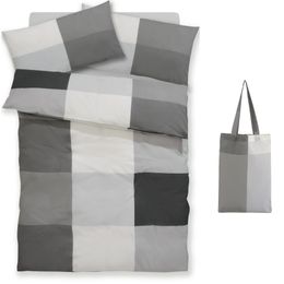 Bettw&auml;sche OTTO HOME "Tirrell", grau, B/L: 135cm x 200cm, 1 Stk., 1 Stk., Linon, B/L: 40cm x 80cm, 2, Linon, Obermaterial: 100% Baumwolle, Bettw&auml;sche, Bettw&auml;sche, Bettw&auml;sche ab Gr. 135x200 cm, 100% Baumwolle, Marke H.I.S by OTTO home