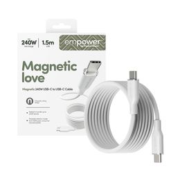 USB-Kabel "Magnetic 240W USB-C-USB zu C Kabel USB 2.0 1,5 m", wei&szlig;, 150cmcm, EMPOWER BY PANZERGLASS, Kabel
