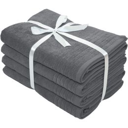 Duscht&uuml;cher OTTO HOME "Sanremo Premium, Premium Handt&uuml;cher, 600 gr/m&sup2;, 70x140cm", grau (anthrazit), B:70cm L:140cm, Frottier, Frottier, Handt&uuml;cher, mit Bord&uuml;re, flauschig und weich, dicke Qualit&auml;t, 5 Jahre Garantie
