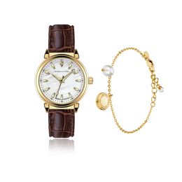 Quarzuhr ISABELLA FORD "SFF7-1", braun croco, Armbanduhren, Damen, Quarzuhr