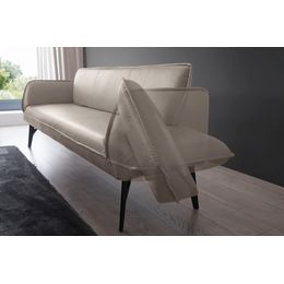 K+w Komfort & Wohnen Essbank K+W KOMFORT & WOHNEN "Drive Polsterbank", grau (stahl 85), B:238cm H:91cm T:66cm, Cloud: Nappaleder pigmentiert, Glattleder, 0, 9/1, 1mm, elegantes Leder mit Wolkung und weichen Griff; 775: Flachgewebe, 100% Polyester, Sitzb&auml;nke, Essbank, mit Seitenteilverstellung, wahlweise in 218 oder 238 cm Breite