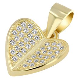 Adelia&acute;s Kettenanh&auml;nger ADELIA&acute;S "Anh&auml;nger &ndash; Herzanh&auml;nger aus 925 Silber mit Zirkonia", gold, Schmuckanh&auml;nger, Damen, Silber 925 (Sterlingsilber), Kettenanh&auml;nger, Ideal als Geschenk f&uuml;r besondere Anl&auml;sse