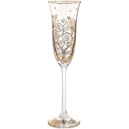 Sektglas Goebel "Gustav Klimt - Der Lebensbaum", gold (bunt), B:6cm H:24cm, Glas, Trinkgef&auml;&szlig;e, F&uuml;llmenge 0,1l