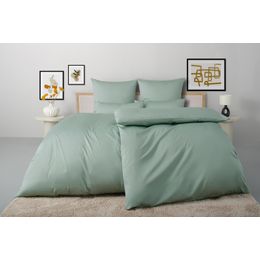 Bettw&auml;sche OTTO HOME "Luisa", jade, B/L: 155cm x 220cm, 1 Stk., 1 Stk., Satin, B/L: 80cm x 80cm, 2 Stk., Satin, Obermaterial: 100% Baumwolle, Bettw&auml;sche, Bettw&auml;sche, ab Gr. 135x200, auch in PREMIUM Qualit&auml;ten erh&auml;ltlich, Streifen