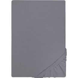 Spannbettlaken "Jersey in Gr. 90x200, 140x200 oder 180x200 cm", grau (silbergrau), B:120cm L:200cm, Jersey, Obermaterial: 100% Baumwolle, CASTELL - MARKENBETTW&Auml;SCHE, Bettlaken, Spannbettlaken, aus Baumwolle, f&uuml;r Matratzen bis 22 cm H&ouml;he, Bettlaken, Spannbetttuch