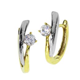 Klappcreolen OSTSEE-SCHMUCK "- Rike - Gold 333/000 - Zirkonia" Gr. 12, gold (gold 333, goldfarben, gelb), Ohrringe, Damen, 12, Klappcreolen