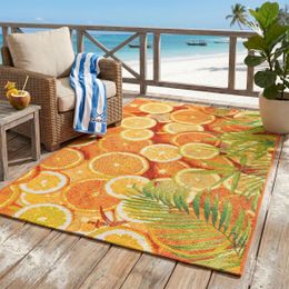 Teppich Sansibar "Rantum Beach 001", orange, B:80cm H:5mm L:165cm, Polypropylen, Teppiche, Teppich, Flachgewebe, modernes Sommer Design, In- und Outdoor geeignet