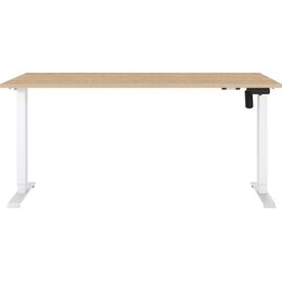 Schreibtisch Germania "Boras", lindberg, eiche, nachbildung, wei&szlig;, wei&szlig;, lindberg, eiche, nachbildung, B:160cm H:120cm T:80cm, Tische, Schreibtisch, Breite 120/140/160/180 cm, Metallgestell, elektrisch h&ouml;henverstellbar