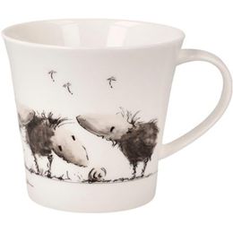 Tasse Goebel "Peter Schnellhardt - Schnecke, wer bist du?", wei&szlig; (bunt), B:10,5cm H:9,5cm, Fine China-Porzellan, Trinkgef&auml;&szlig;e, Tasse, F&uuml;llmenge 0,35l