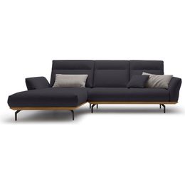 Ecksofa "CR.460 Designsofa, verstellbare R&uuml;ckenlehne, hochwertig & bequem", schwarz (anthrazitgrau, schwarzgrau 044, 57), B:298cm H:103cm T:183cm, Chenille COCO (72% Polyester 15% Baumwolle 13% Polyacryl), CREATION BY ROLF BENZ, Sofas, Ecksofa, Sockel in Nussbaum, Winkelf&uuml;&szlig;e in Umbragrau, Breite 298 cm
