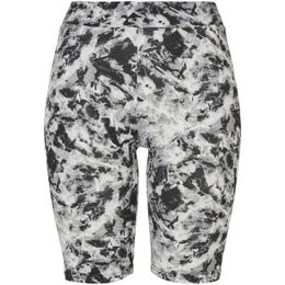 Fahrradhose Urban Classics "Urban Classics Damen Ladies Soft AOP Cycle Shorts", Damen, Gr. XS, US-Gr&ouml;&szlig;en, schwarzfading, 85% Polyester, 15% Elasthan, skinny fit, Hosen Fahrradhose