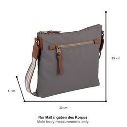 Umh&auml;ngetasche Camel Active "Bari", Damen, Gr. B/H/T: 23cm x 25cm x 5cm, grau, Nylon, kontrastfarbene Details, Taschen Umh&auml;ngetasche, aus hochwertigem matten Nylon mit gestreiftem Gewebeband