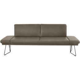 K+w Komfort & Wohnen Essbank K+W KOMFORT & WOHNEN "Pego Polsterbank", gr&uuml;n (kaktus 21), B:226cm H:88cm T:66cm, Sitzb&auml;nke, Essbank, Seitenteilverstellung, wahlweise in 206 oder 226cm, Echtleder Bezug