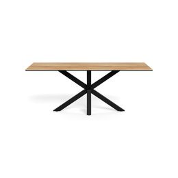 Esstisch ACTONA GROUP "Heaven mit Keramikplatte & stabilem Stahlgestell, mehrere Varianten", schwarz, wildeiche, B:200cm H:75,5cm T:100cm, Tische, Esstisch, mit einer Keramik-Optik Tischplatte, 200x100x75.5 cm