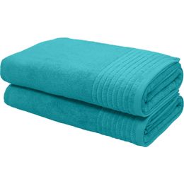 Saunatuch OTTO HOME "Sanremo Premium, Premium Handt&uuml;cher, 600 gr/m&sup2;, 80x200cm", blau (aqua), B:80cm L:200cm, Frottier, Obermaterial: 100% Baumwolle, Handt&uuml;cher, Bord&uuml;re, einfarbig, flauschig, weich, dicke Qualit&auml;t, 5 Jahre Garantie