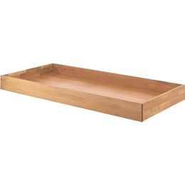Bettschubkasten Home Affaire, braun (eiche natur ge&ouml;lt), B:195,2cm H:17,5cm T:94cm, Massivholz, Schubladen, Bettschubkasten, mit Rollenf&uuml;hrung, 90x90cm, auch als Stauraum nutzbar, Eiche ge&ouml;lt