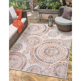 Outdoorteppich "Sonic, LAGERR&Auml;UMUNG", beige (cream,schwarz,braun), B:160cm H:6mm L:230cm, Polypropylen, MyFlair M&Ouml;BEL & ACCESSOIRES, Teppiche, Outdoorteppich, Ethno Design, Kreise, Outdoor geeignet, Balkon, Terrasse