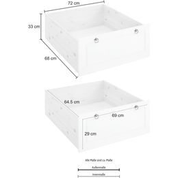 Schubkasten OTTO HOME "Tessin", braun (dunkelbraun), B:69cm H:29cm T:64cm, Massivholz, Schubladen, Schubkasten, Bettschubladen auf Rollen, passend f&uuml;r das OTTO HOME Bett Tessin