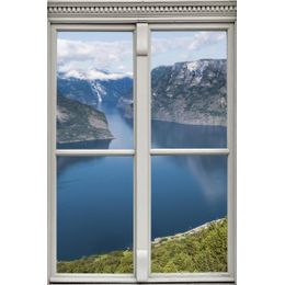 Wandsticker queence "See", blau, B:40cm H:60cm T:0,1cm, Wandtattoos, Wandsticker, Wandbild, selbstklebend, 3D, Fenster