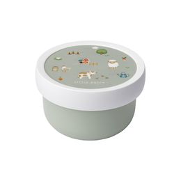 Lunchbox Mepal "Fruchtbox mit Gabel Campus 300 ml", gr&uuml;n (little farm), L:6,7cm, Kunststoff, Lebensmittelaufbewahrungsbeh&auml;lter, Lunchbox