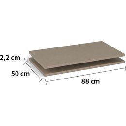 Einlegeboden Rauch "Zubeh&ouml;r f&uuml;r Rauch-Schwebet&uuml;renschr&auml;nke ORANGE", beige (leinenoptik hell), B:88cm H:2,2cm T:50cm, Holzwerkstoff, Einlegeb&ouml;den, Einlegeboden, 2er-Set Breite 88 cm, Tiefe 50 cm
