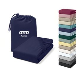Spannbettlaken OTTO HOME "Cremona, BASIC und PREMIUM Qualit&auml;t, mit Elasthan, Baumwolle", marine, B:140cm L:200cm, Jersey (180 g/m&sup2;), Obermaterial: 96% Baumwolle, 4% Elasthan, Bettlaken, Spannbettlaken, Jersey Bettlaken ab Gr&ouml;&szlig;e 90x200 cm, Strapazierf&auml;hig und langlebig