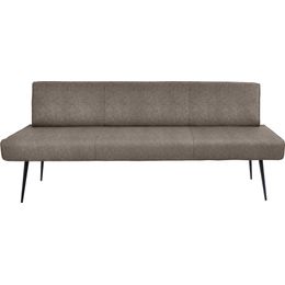 K+w Komfort & Wohnen Essbank K+W KOMFORT & WOHNEN "Giacomo I Polsterbank", braun (braun, schwarz), B:200cm H:87cm T:62cm, Sitzb&auml;nke, Essbank, Metallf&uuml;sse in schwarz, wahlweise in der Breite 200cm oder 177cm