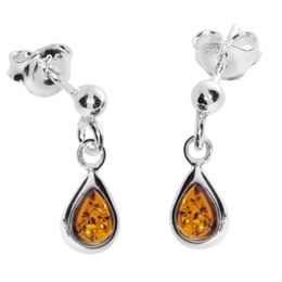 Paar Ohrh&auml;nger OSTSEE-SCHMUCK "OSTSEE-SCHMUCK Ohrh&auml;nger Classic 6 x 4 mm", wei&szlig;, Ohrringe, Damen, 16 x 6mm, Silber 925 (Sterlingsilber)