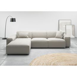 Ecksofa Home Affaire "Glimminge auch in Breitcord, Feincord, Boucl&eacute; + Easy care-Bezug", grau (hellgrau), B:294cm H:71cm T:191cm, 100% Polyester, Sofas, Ecksofa, L-Form, Breite 294, Zierkissen