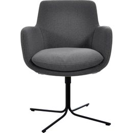 K+w Komfort & Wohnen Esszimmerstuhl K+W KOMFORT & WOHNEN "Pego Drehstuhl", grau (grau 80), B:59cm H:84cm T:65cm, St&uuml;hle, Esszimmerstuhl, filigranem 4-Fu&szlig;-Gestell in schwarz