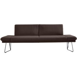 K+w Komfort & Wohnen Essbank K+W KOMFORT & WOHNEN "Pego Polsterbank", braun (dunkelbraun 78), B:226cm H:88cm T:66cm, Sitzb&auml;nke, Essbank, Seitenteilverstellung, wahlweise in 206 oder 226cm
