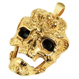Adelia&acute;s Kettenanh&auml;nger ADELIA&acute;S "Anh&auml;nger &ndash; Totenkopfanh&auml;nger aus Edelstahl", gold, Schmuckanh&auml;nger, Herren, Edelstahl, Kettenanh&auml;nger, Ein Geschenk, das Freude macht