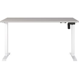 Schreibtisch Germania "Boras", wei&szlig; (kaschmir, wei&szlig;, wei&szlig;, kaschmir), B:140cm H:120cm T:80cm, Tische, Schreibtisch, Breite 120/140/160/180 cm, Metallgestell, elektrisch h&ouml;henverstellbar