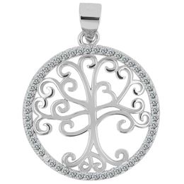 Adelia&acute;s Kettenanh&auml;nger ADELIA&acute;S "Anh&auml;nger &ndash; Lebensbaumanh&auml;nger aus 925 Silber mit Zirkonia", silber, Schmuckanh&auml;nger, Damen, Silber 925 (Sterlingsilber), Kettenanh&auml;nger, Ein kleines Geschenk mit gro&szlig;er Wirkung