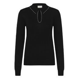 Strickpullover Kaffe "Strickpullover KAjada", Damen, Gr. M, schwarz (schwarz deep), Obermaterial: 80% Viskose CV. 20% Nylon NY., Pullover Strickpullover