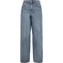 Bequeme Jeans Urban Classics "Urban Classics Damen Ladies High Waist 90&acute;S Wide Leg Denim Pants", Damen, Gr. 28, Normalgr&ouml;&szlig;en, tintedlightblauwashed, 100% Baumwolle, unifarben, Jeans