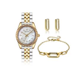 Quarzuhr MARC LAUDER "SMD8-2", gold, silber, Armbanduhren, Damen, Quarzuhr