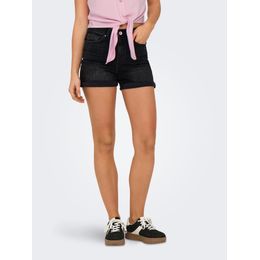 Jeansshorts Only "ONLJOSEPHINE", Damen, Gr. XS (34), N-Gr, washed schwarz, Denim/Jeans, Obermaterial: 99% Baumwolle, 1% Elasthan, unifarben, kurz, Jeans Jeansshorts, Baumwollmischung, regular fit