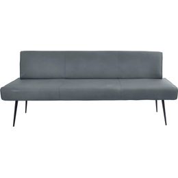 K+w Komfort & Wohnen Essbank K+W KOMFORT & WOHNEN "Giacomo I Polsterbank", blau (aqua, schwarz), B:200cm H:87cm T:62cm, Sitzb&auml;nke, Essbank, Metallf&uuml;sse in schwarz, wahlweise in der Breite 200cm oder 177cm
