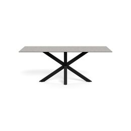 Esstisch ACTONA GROUP "Heaven mit Keramikplatte & stabilem Stahlgestell, mehrere Varianten", schwarz, grau, B:200cm H:75,5cm T:100cm, Tische, Esstisch, mit einer Keramik-Optik Tischplatte, 200x100x75.5 cm