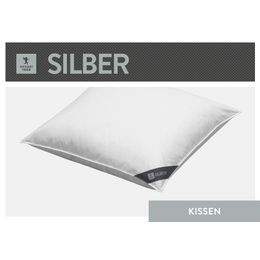 Federkissen Spessarttraum "Silber", wei&szlig;, B:80cm L:80cm, Kopfkissen Bezug: 100% Baumwolle. F&uuml;llung: 70% Federn, 30% Daunen, Kopfkissen, hergestellt in Deutschland, allergikerfreundlich